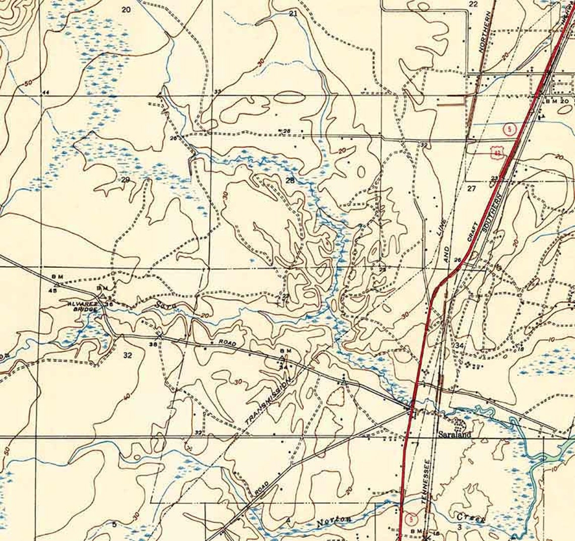 1941 Topo Map of Chickasaw Alabama Quadrangle - Etsy