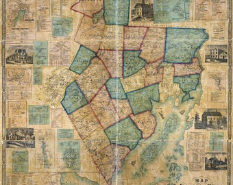 Waldo County Map Maine - Etsy