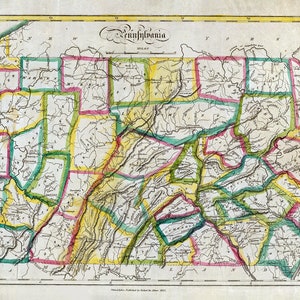 1827 Map of Pennsylvania - Etsy