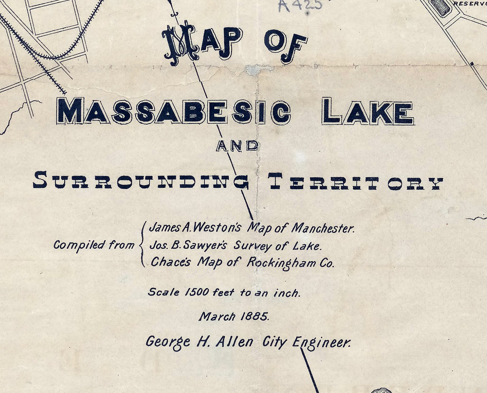 1885 Map of Massabesic Lake New Hampshire and Surrounding Territory - Etsy