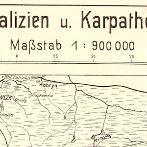1918 Map of Carpathian Galicia Austria Hungary Lemberg WW1 - Etsy