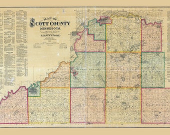 Scott County Mn Map - Etsy