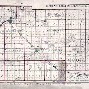 1874 Map of Lee County Illinois - Etsy