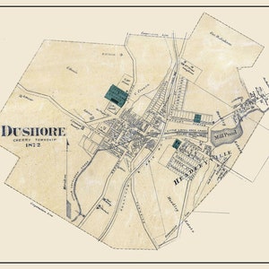 1872 Town Map of Dushore Sullivan County Pennsylvania - Etsy