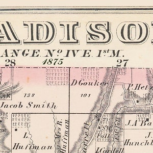 1875 Map of Madison Township Butler County Ohio - Etsy