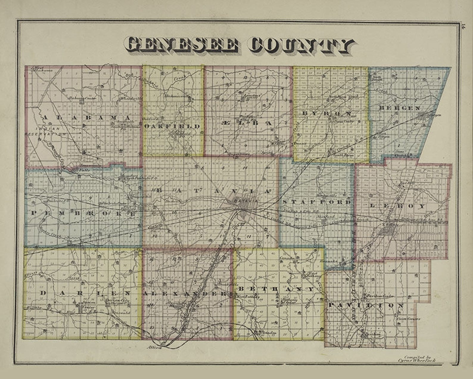 1876 Map of Genesee County New York - Etsy UK