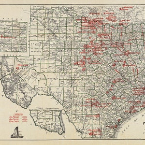 1914 Oil and Gas Field Map of Texas - Etsy
