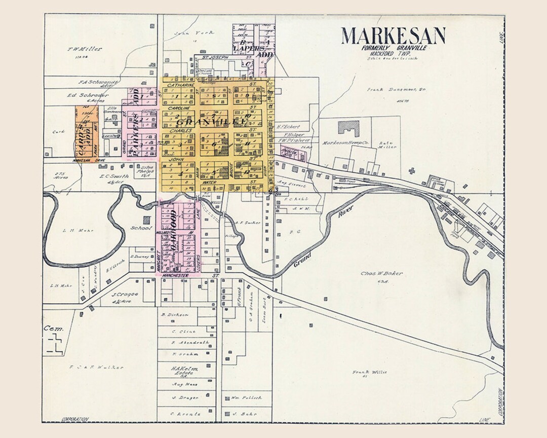 1923 Town Map of Markesan Green Lake County Wisconsin - Etsy