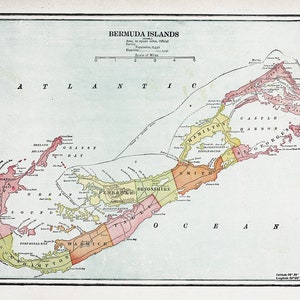 1894 Map of the Bermuda Islands - Etsy