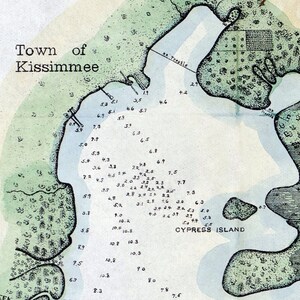 1901 Map of Tohopekaliga Cypress and Hatcheneha Lake Florida - Etsy