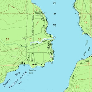 1967 Map of Priest Lake Idaho - Etsy