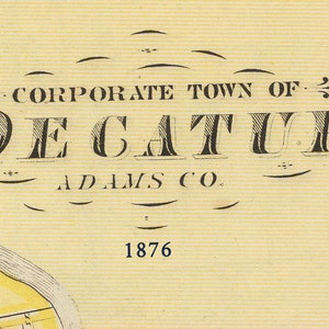 1876 Town Map of Decatur Adams County Indiana - Etsy