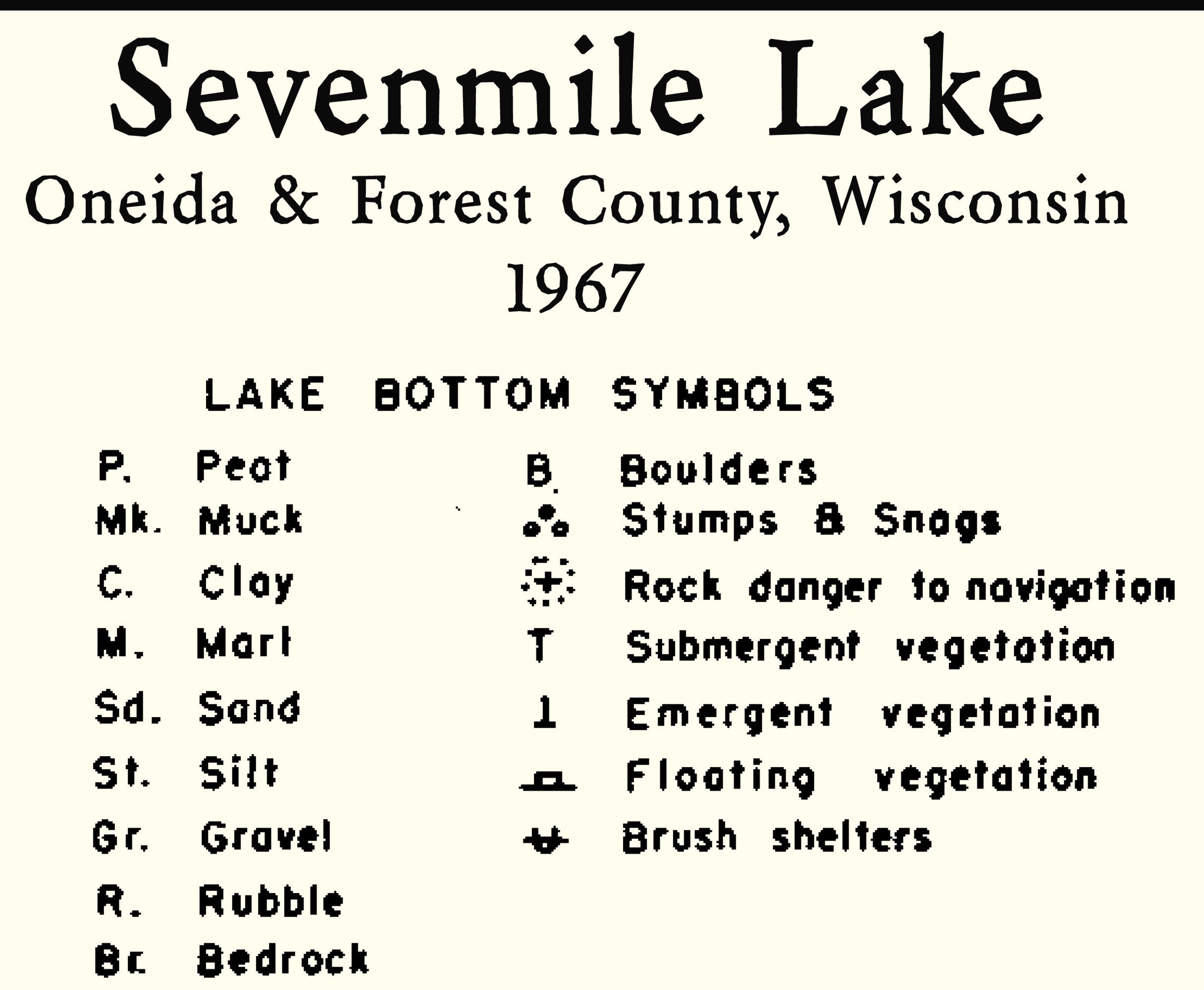 1967 Map of Sevenmile Lake Oneida and Forest County Wisconsin - Etsy