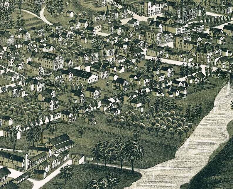 1887 Panoramic Map of Delhi New York - Etsy