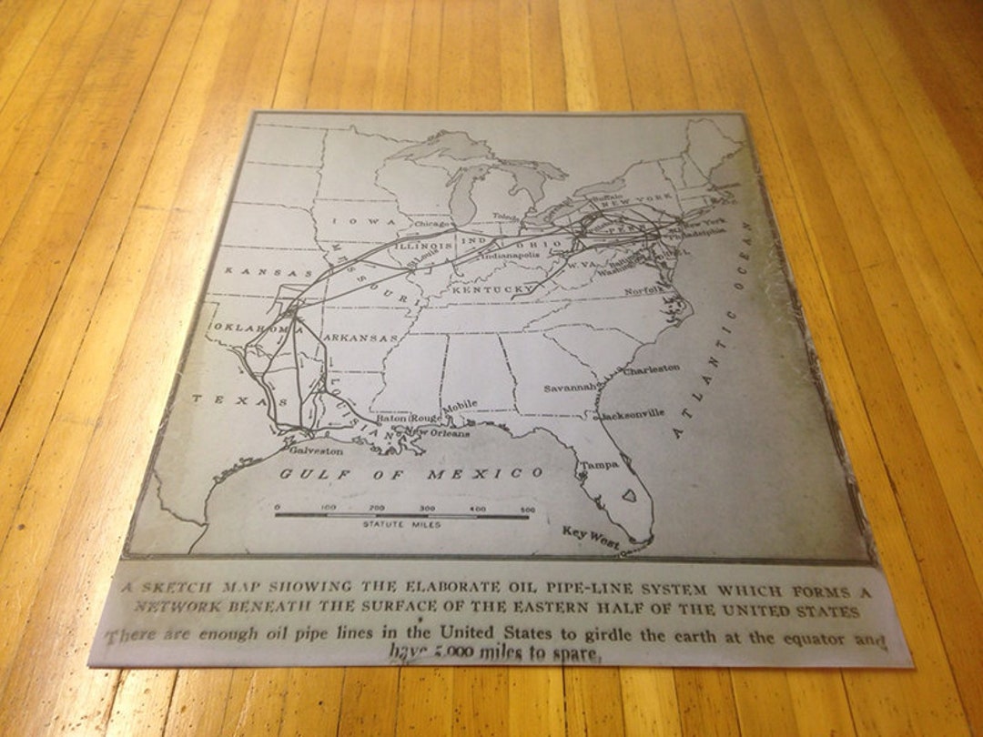Late 1800s Map of Oil Pipeline System of the Eastern United States - Etsy