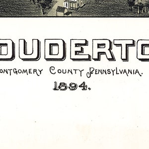 1894 Panoramic Map of Souderton Montgomery County Pennsylvania - Etsy