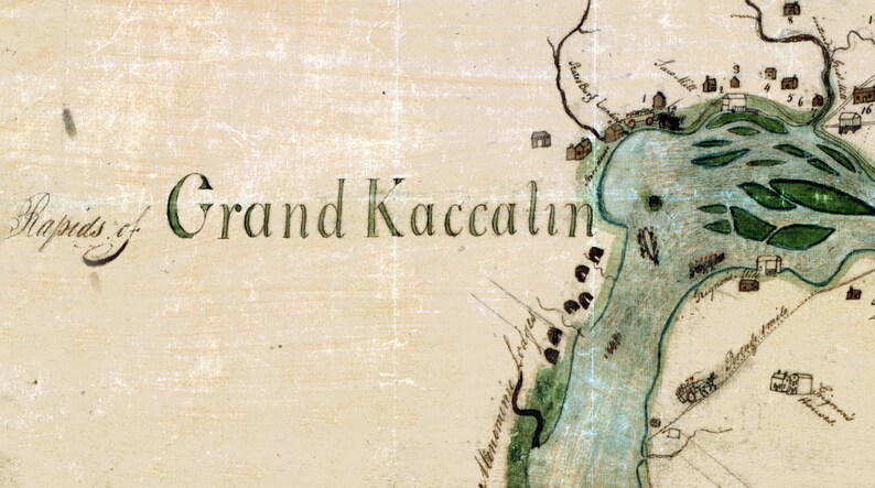 1832 Map of Lake Winnebago Fox River and Town of Kaukauna - Etsy