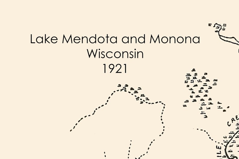 1921 Map of Lake Mendota and Lake Monona Wisconsin - Etsy
