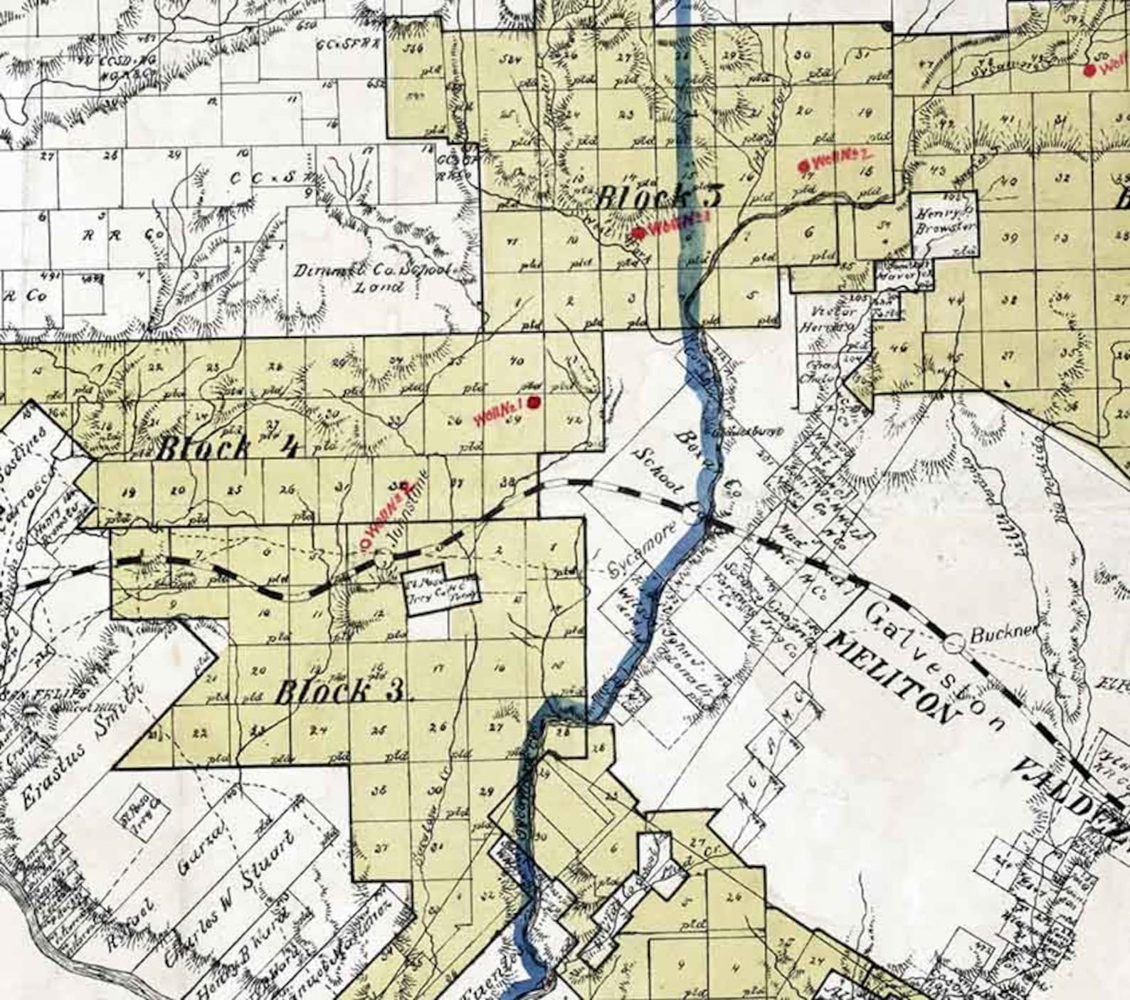 1884 Farm Line Map of Kinney County Texas - Etsy