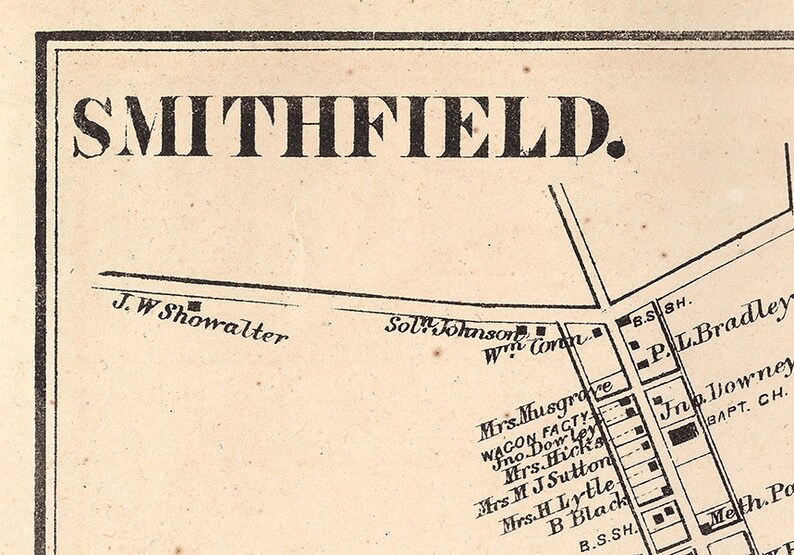 1872 Map of Franklin Township Fayette County PA Smithfield - Etsy