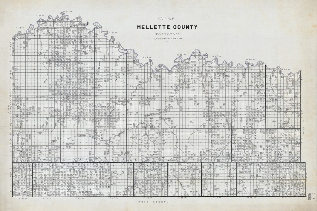 1915 Map of Mellette County South Dakota - Etsy
