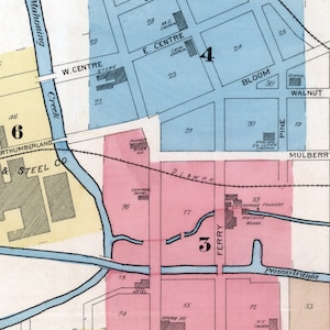 1885 Town Map of Danville Pennsylvania - Etsy