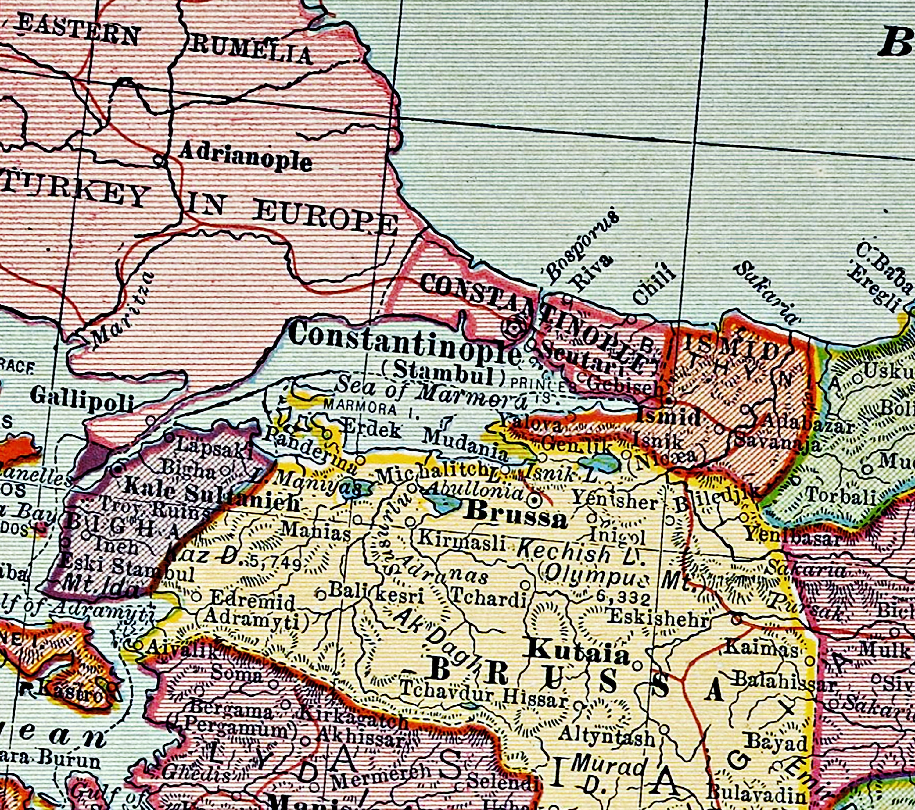 1910 Map of Turkey in Asia - Etsy