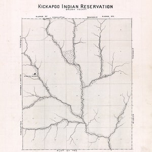 1887 Map of Kickapoo Indian Reservation Brown County Kansas - Etsy