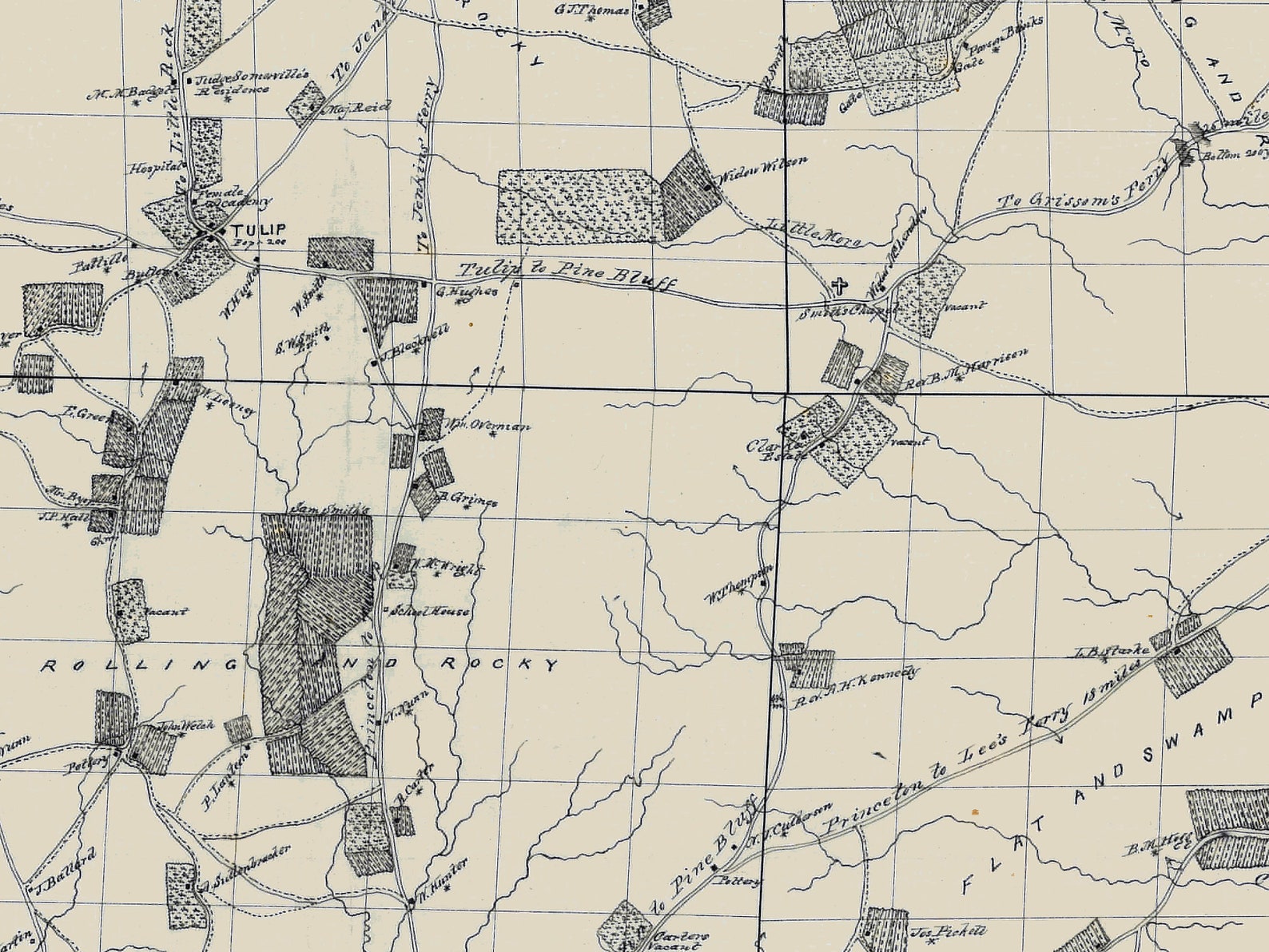 1865 Map of Dallas County Arkansas | Etsy
