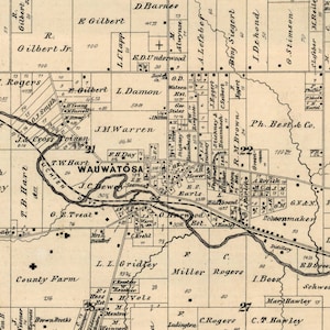 1876 Map of Wauwatosa Township Milwaukee County Wisconsin - Etsy