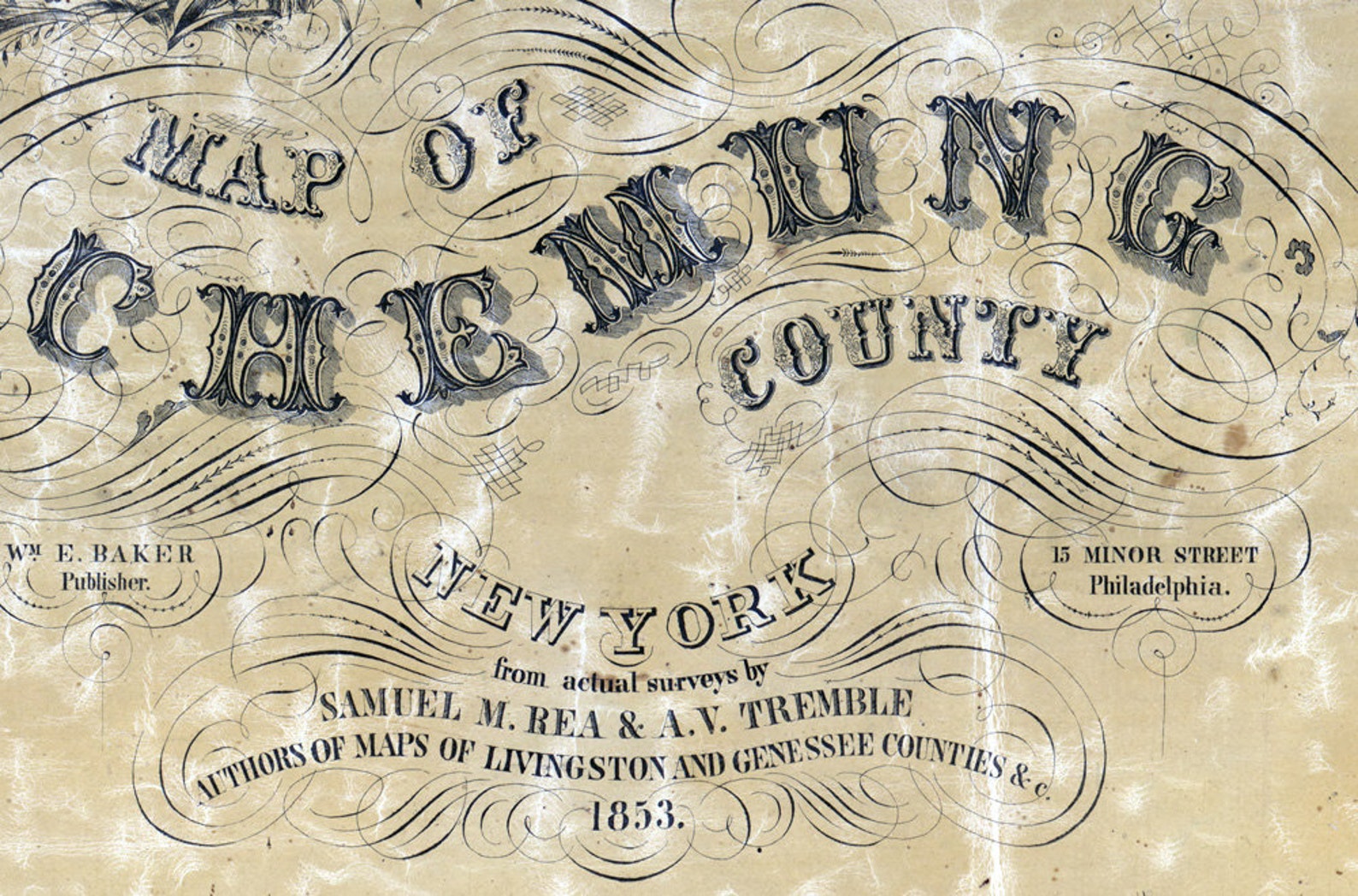 1853 Map of Chemung County NY From Actual Surveys Elmira - Etsy