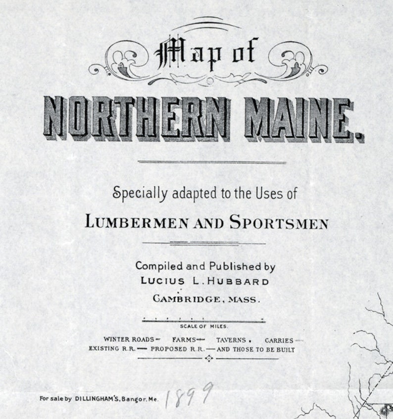 1899 Map of Northern Maine Farms Plantations - Etsy