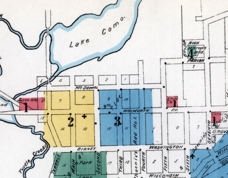 1904 Town Map of Delavan Walworth County Wisconsin - Etsy