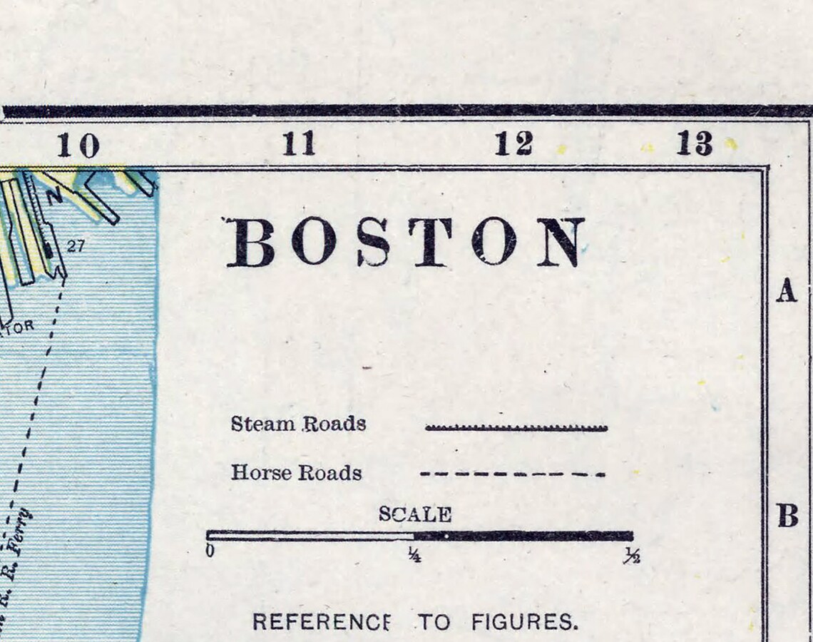 1899 Map of Boston Massachusetts - Etsy