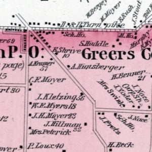 1891 Map of Hilltown Township Bucks County Pennsylvania - Etsy