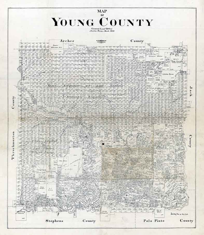1898 Farm Line Map of Young County Texas - Etsy
