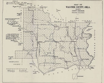Wagoner County Map - Etsy
