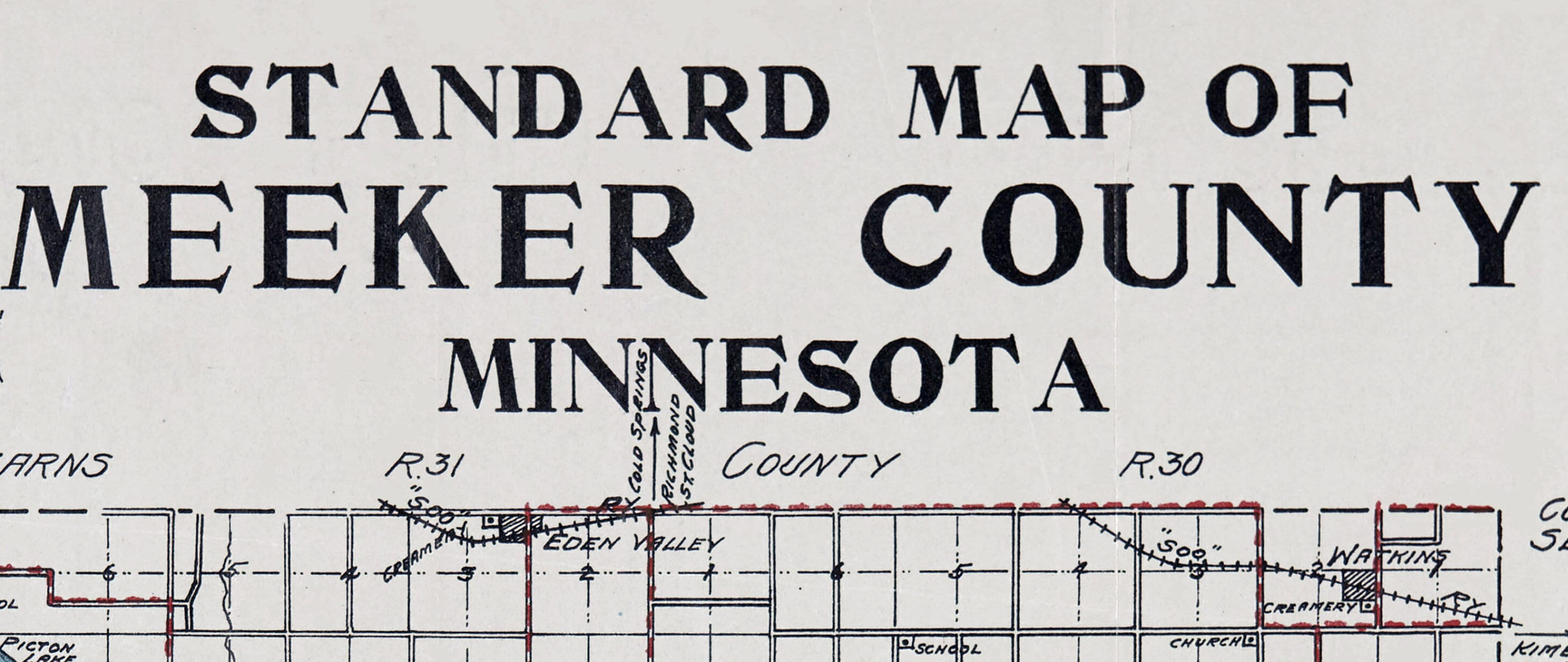 1914 Map of Meeker County Minnesota | Etsy UK