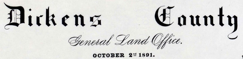 1891 Farm Line Map of Dickens County Texas - Etsy