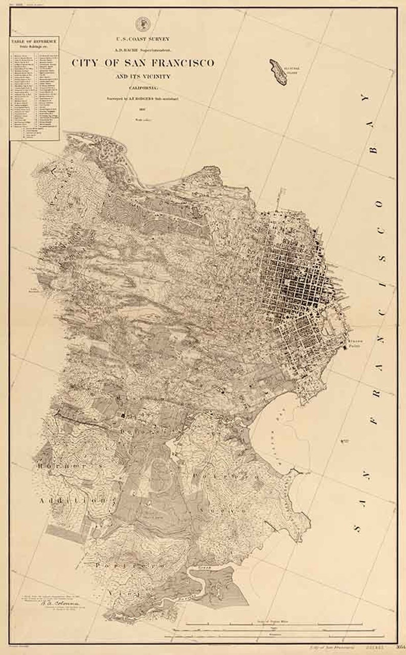 1893 Map of San Francisco California Alcatraz | Etsy