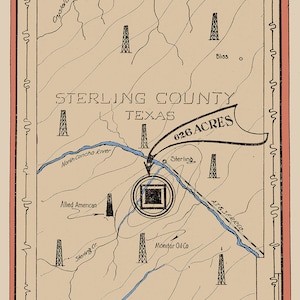 1920 Oil Field Map of Sterling County Texas - Etsy
