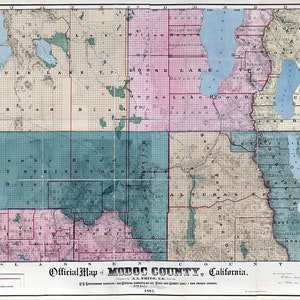 1887 Map of Modoc County California - Etsy