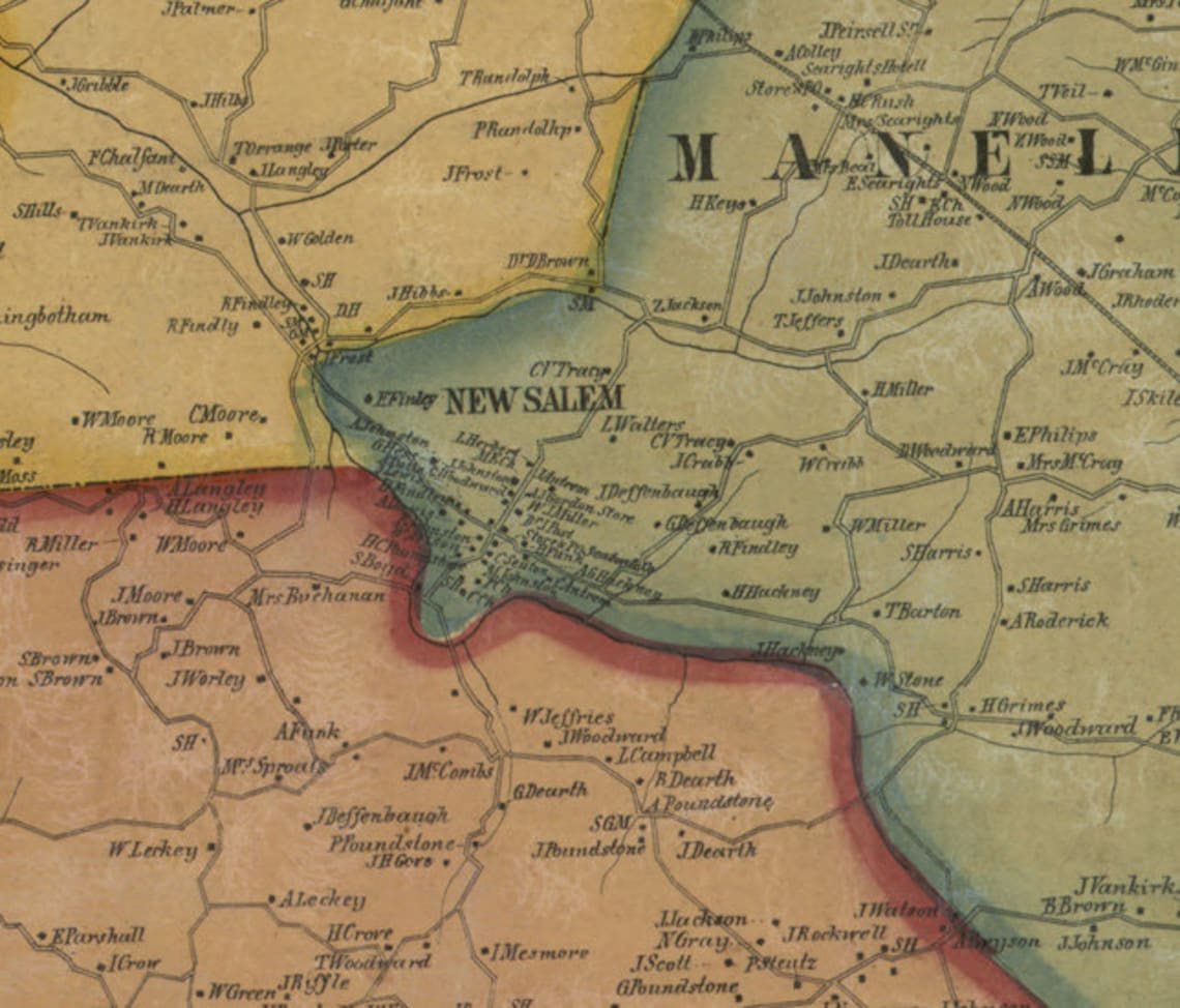 1858 Map of Fayette County Pa from actual surveys Uniontown | Etsy