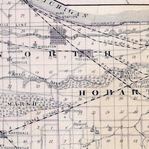 1876 Map of Lake County Indiana Crown Point - Etsy