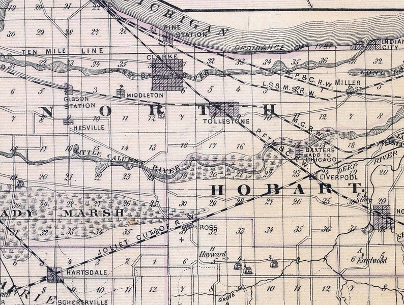 1876 Map of Lake County Indiana Crown Point - Etsy