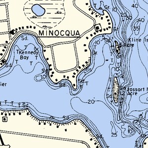 1972 Map of Minocqua Lake Oneida County Wisconsin - Etsy