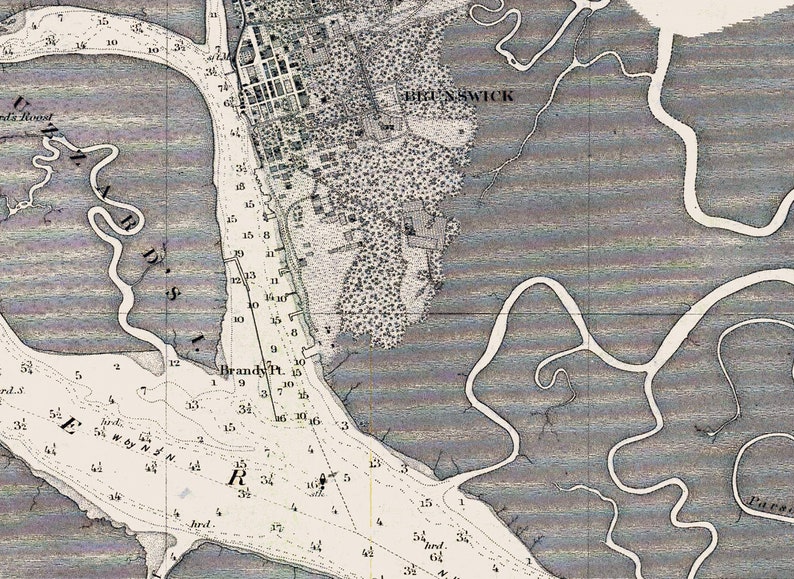 1888 Nautical Chart of St Simons Sound Georgia - Etsy