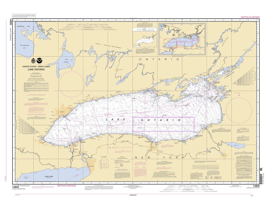 2005 Nautical Map of Lake Ontario - Etsy