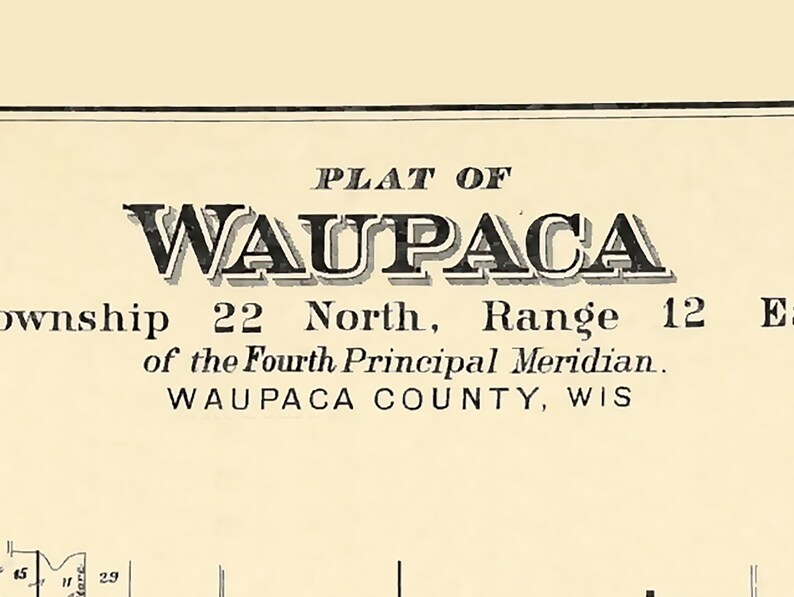 1889 Map of Waupaca Township Waupaca County Wisconsin - Etsy