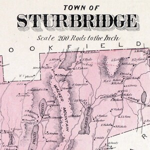 1870 Town Map of Sturbridge and Southbridge Massachusetts - Etsy